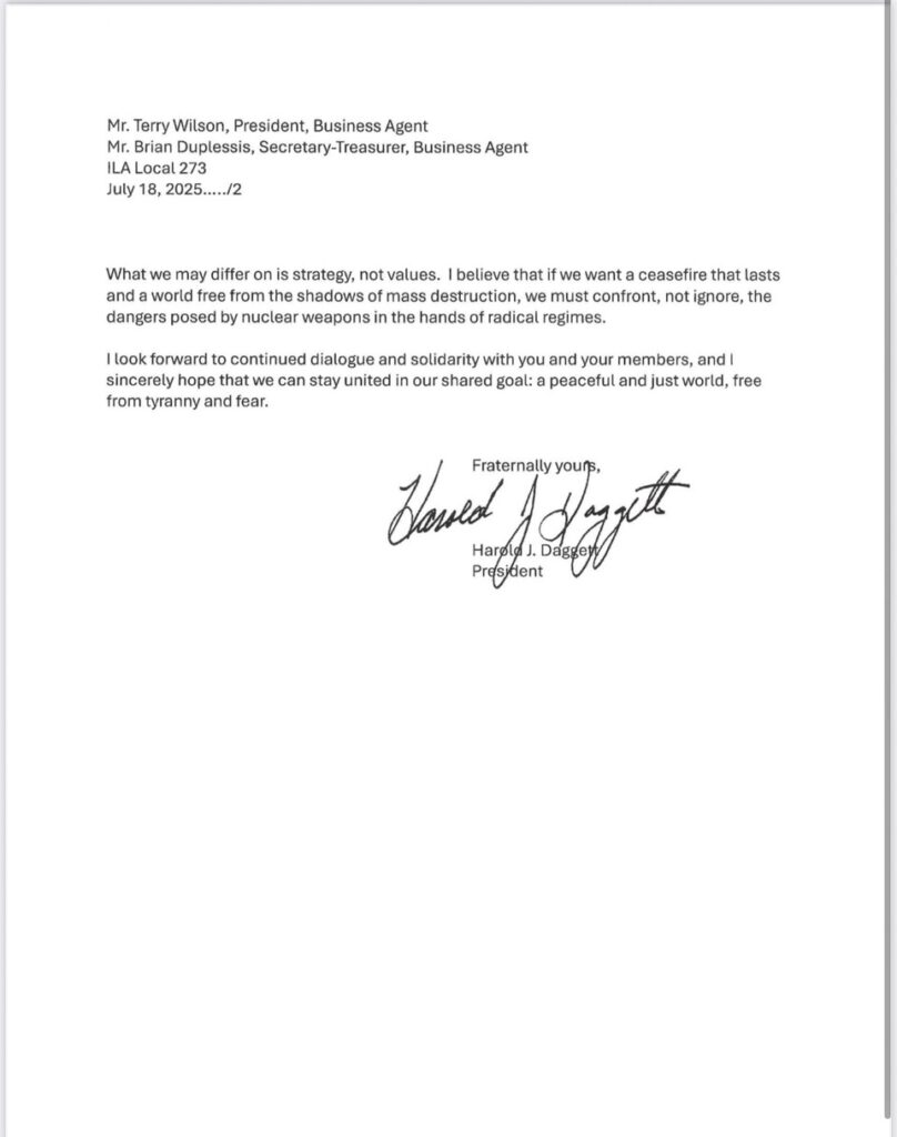 ILA President Harold Daggett Responds To ILA Local 273 Opposition To ...