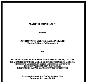 Master Contract – ILA Union