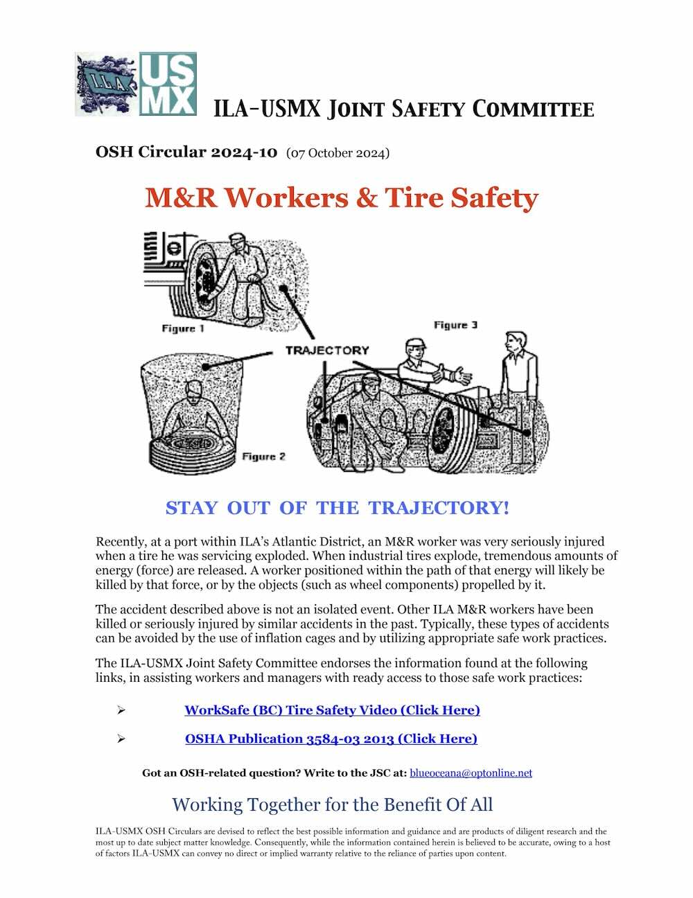 ILA-USMX Joint Safety Committee OSH Alert 2024-10: M&R Workers & Tire ...