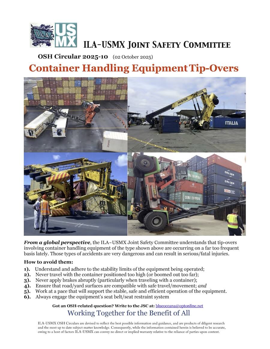 ILA-USMX Joint Safety Committee OSH Circular 2025-10: Container ...